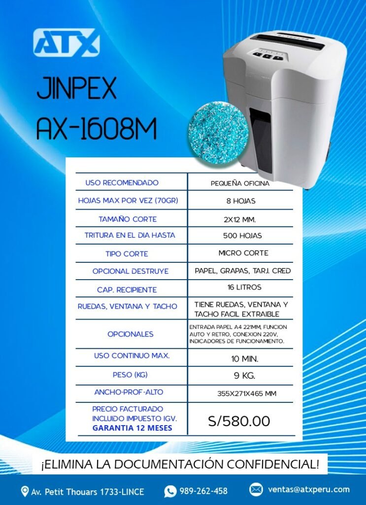 Trituradora de Papel - Jinpex - Tienda en Lima